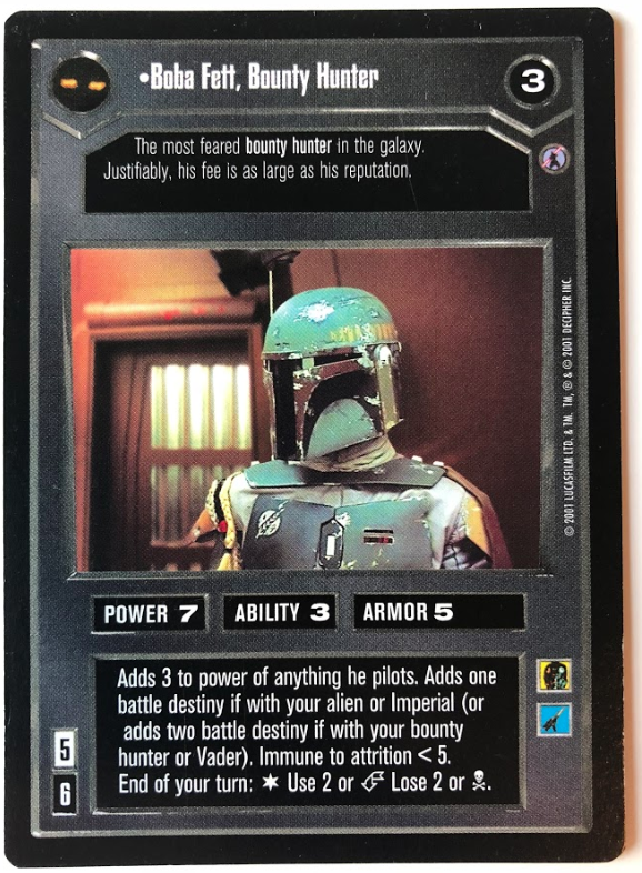 Card of the Week: Boba Fett, Bounty Hunter – SWCCG Store Blog & Media Site