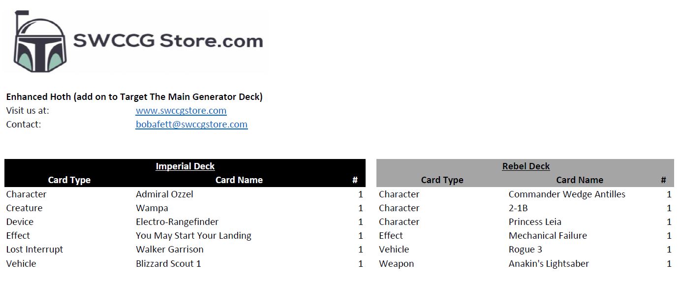 “Enhanced” Target the Main Generator – SWCCG Store Blog & Media Site